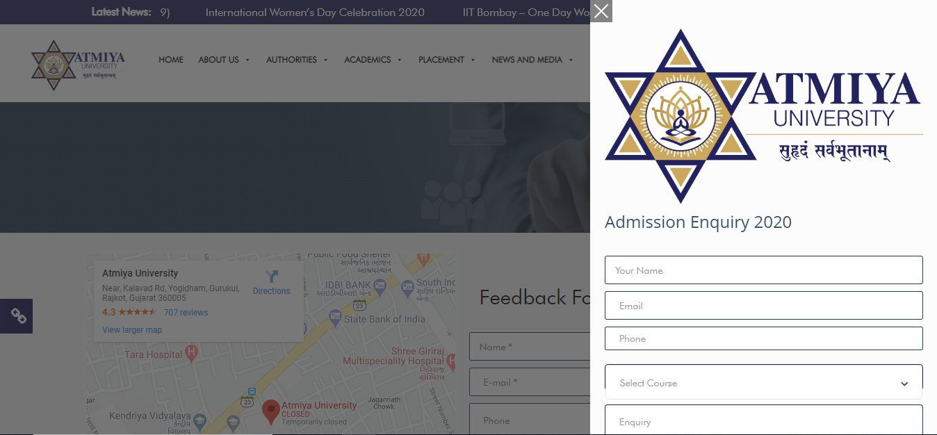 Atmiya University Admission 2026 | Application Form, New Dates ...
