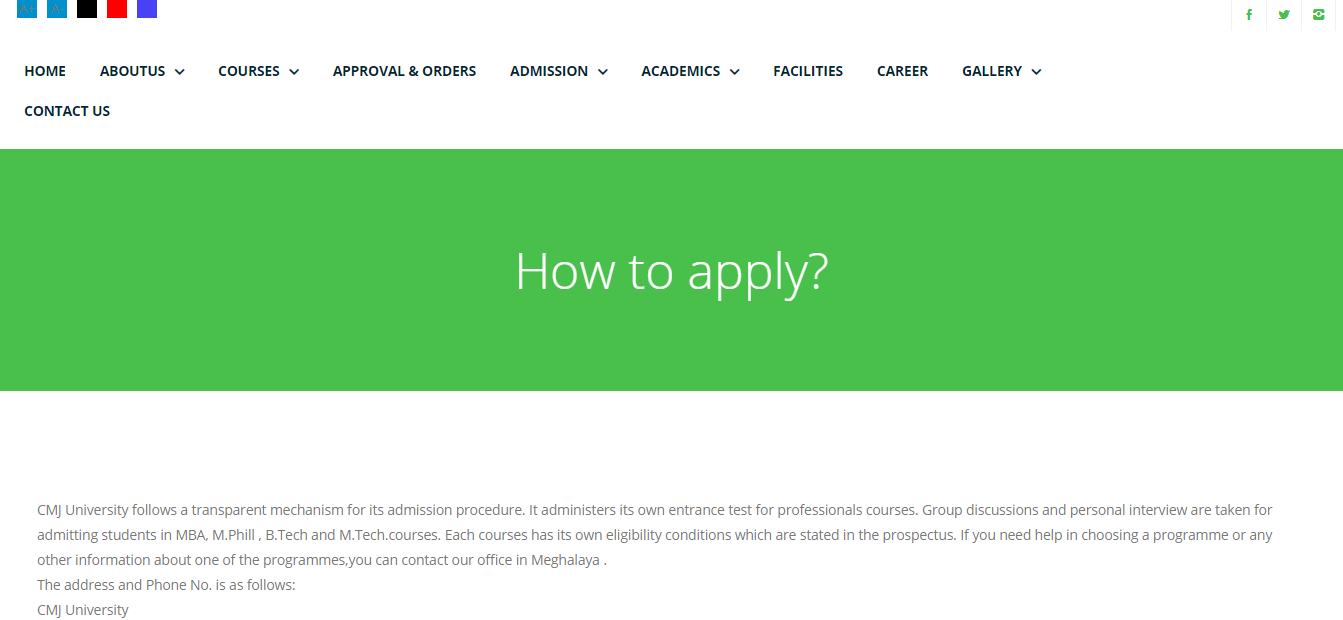 CMJ University Admission 2026 | UG, PG Application Form, Dates ...