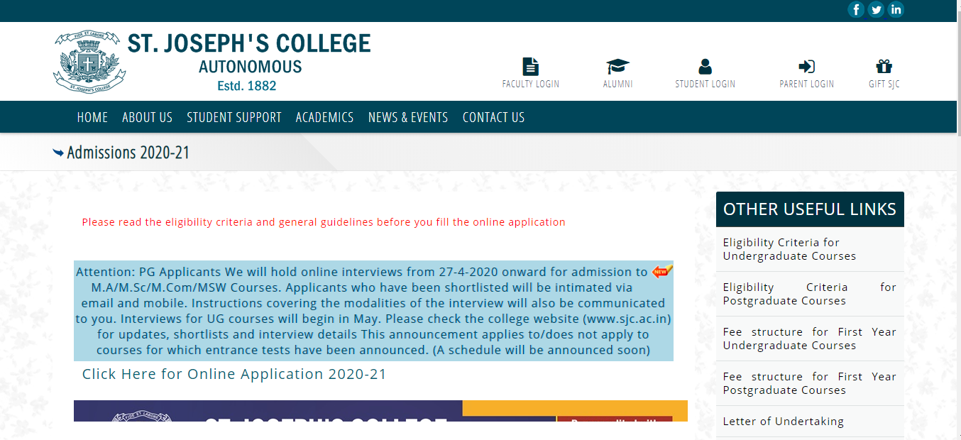 St. Joseph University Admission 2026 Application Form, Dates – StudyWoo