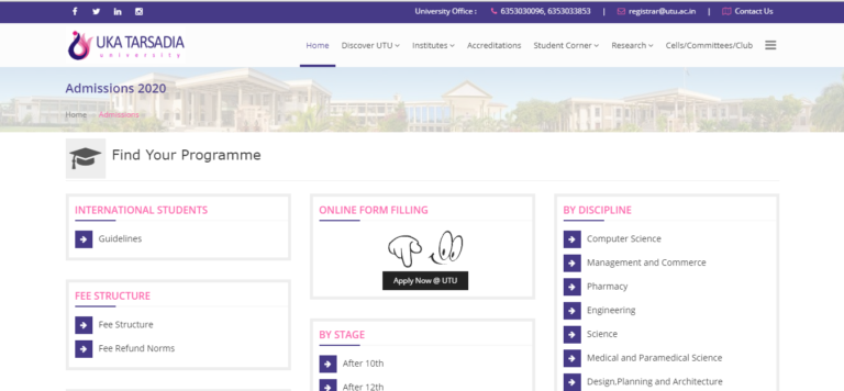 UKA Tarsadia University Admission 2022: UG, PG Courses, Student Login