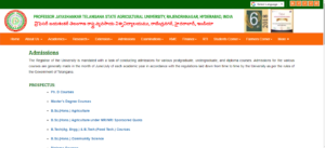 PJTSAU Admission 2026: Application Form, Last Dates & Eligibility ...