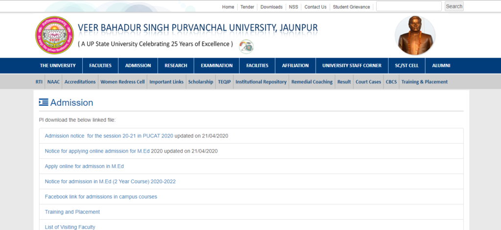Veer Bahadur Singh Purvanchal University – VBSPU Admission 2026 ...